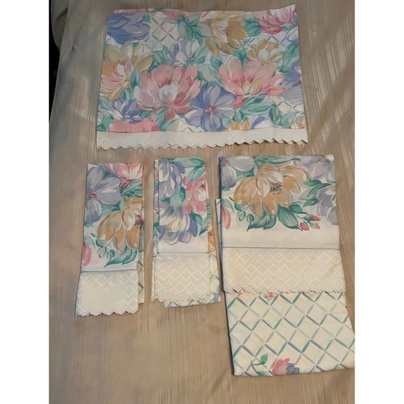 Bedding | Vintage J P Stevens Floral Sheet Set Size Full Made In The ...